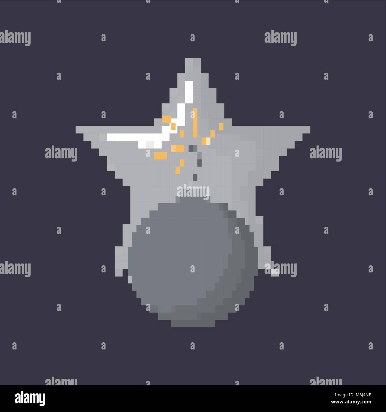 Video game bomb and star icon over gray background, vector illustration ...
