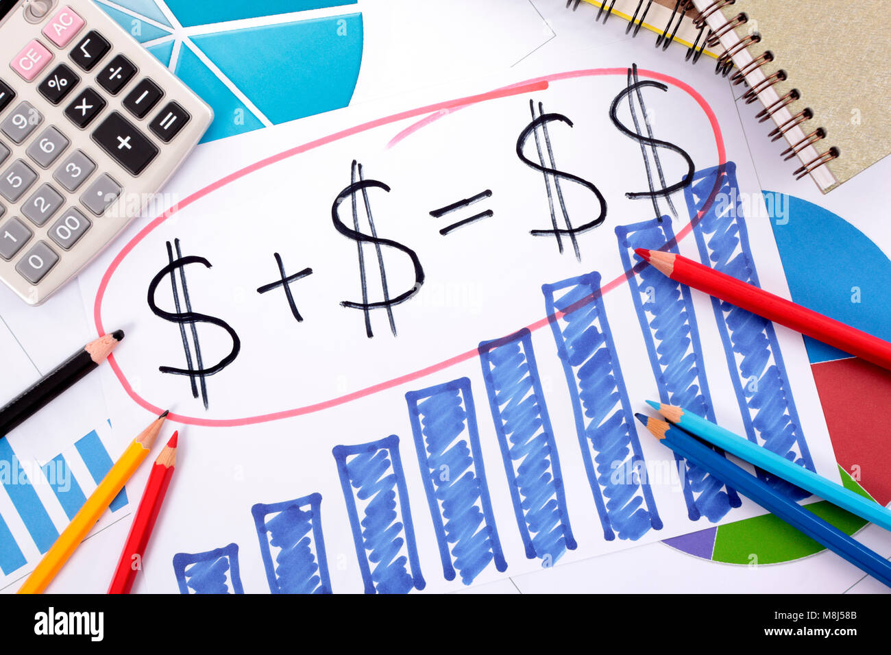 Hand drawn business bar graph hi-res stock photography and images - Alamy
