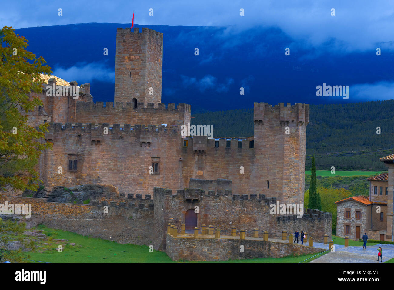 Castle of Javier, Javier, Way of St. James, Navarre, Spain Stock Photo ...