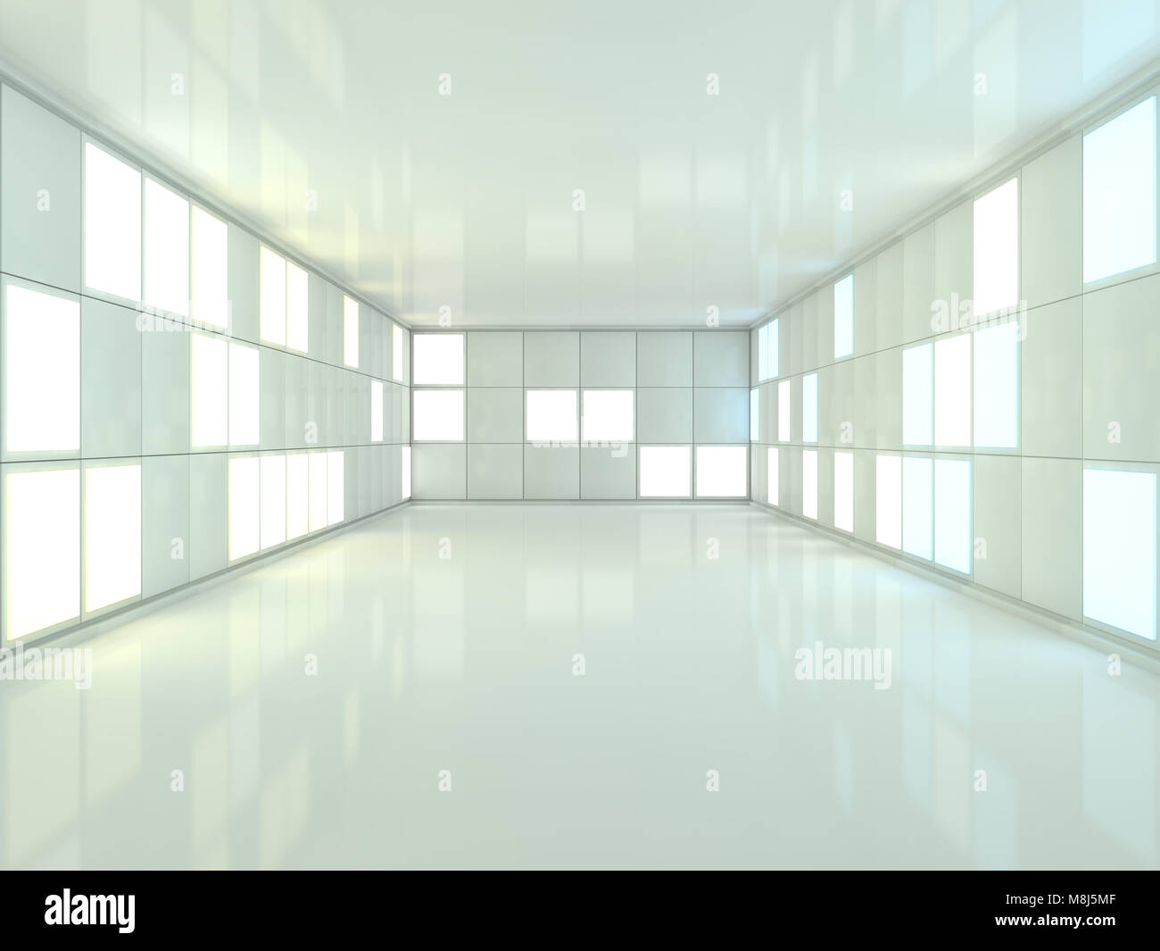 Abstract modern architecture background, empty open space interior. 3D ...