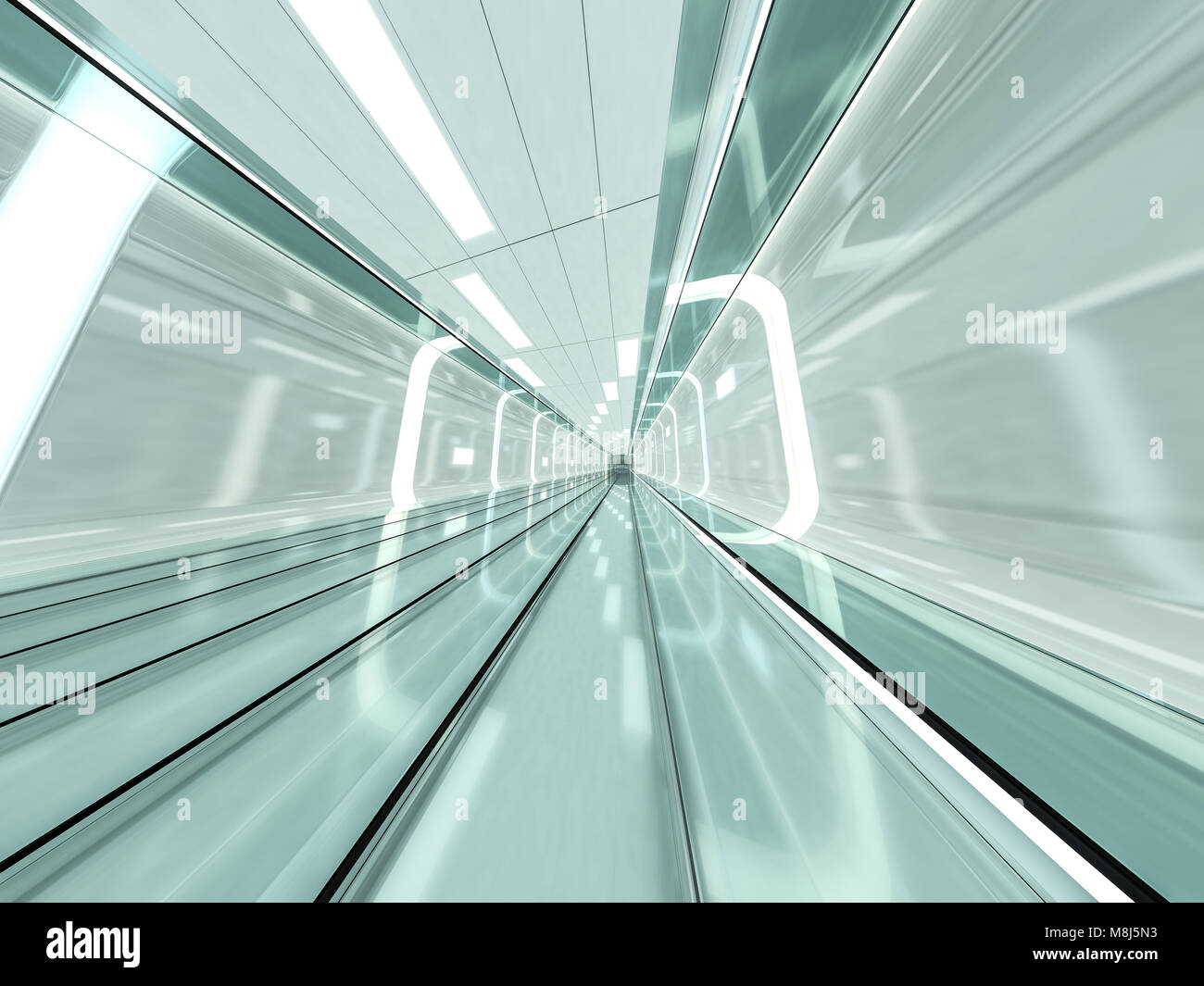 Abstract modern architecture background, empty open space interior. 3D ...