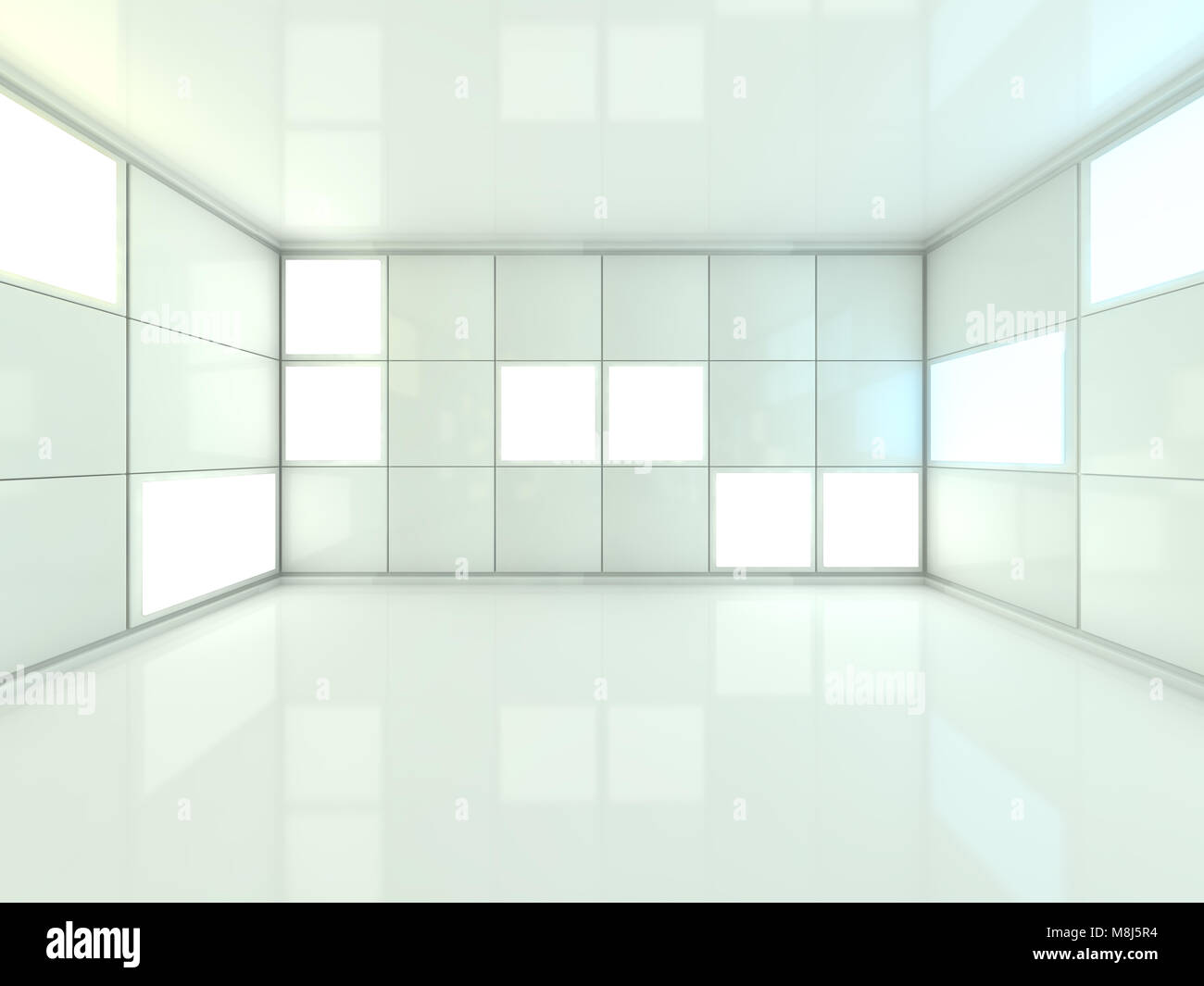 Abstract modern architecture background, empty open space interior. 3D ...