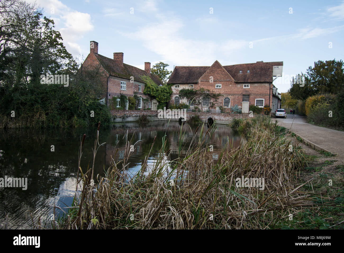 Flatford Mill buildings building river water lake farm chimney bridge ...