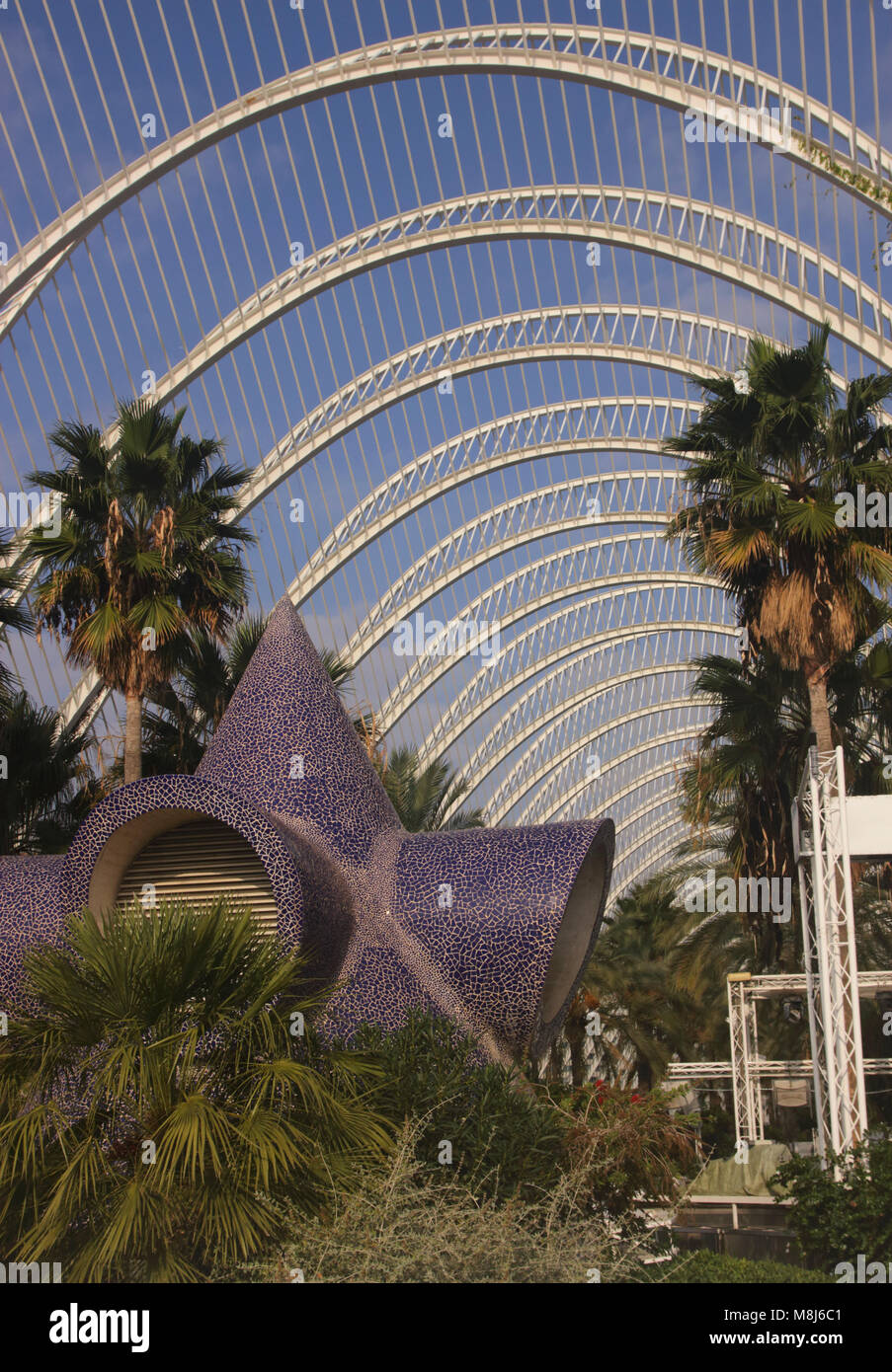 Roof of the Umbracle at City of Arts and Sciences Valencia Spain Stock ...