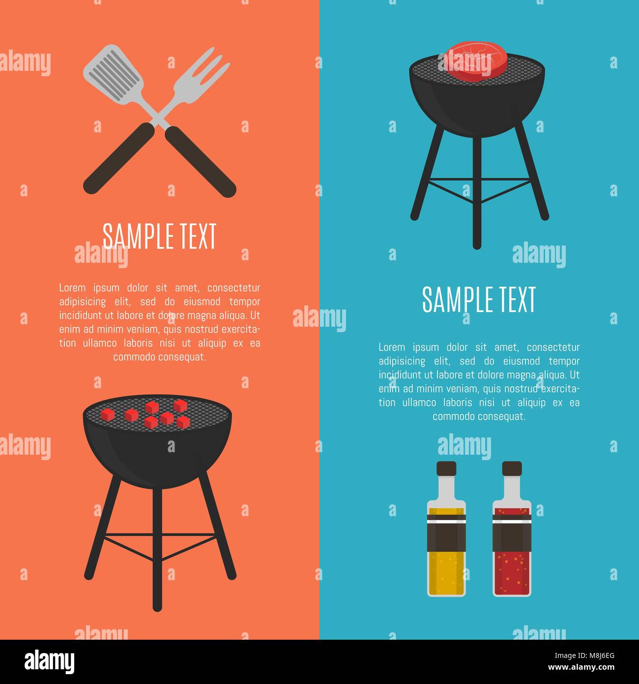 Barbecue grill vertical banners set Stock Vector Image & Art - Alamy