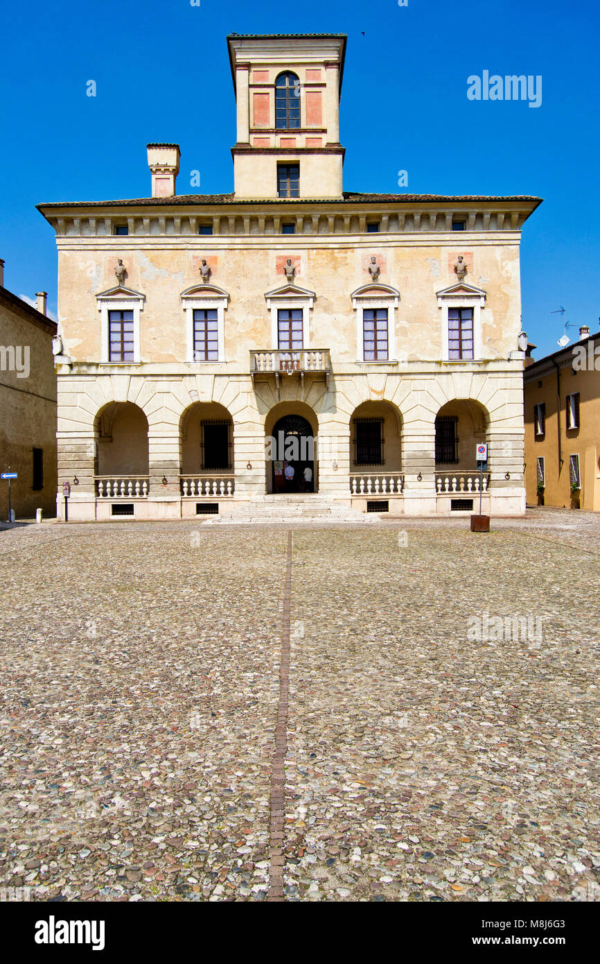 Hystorical city of Sabbioneta - Italy - Duke palace from central square ...