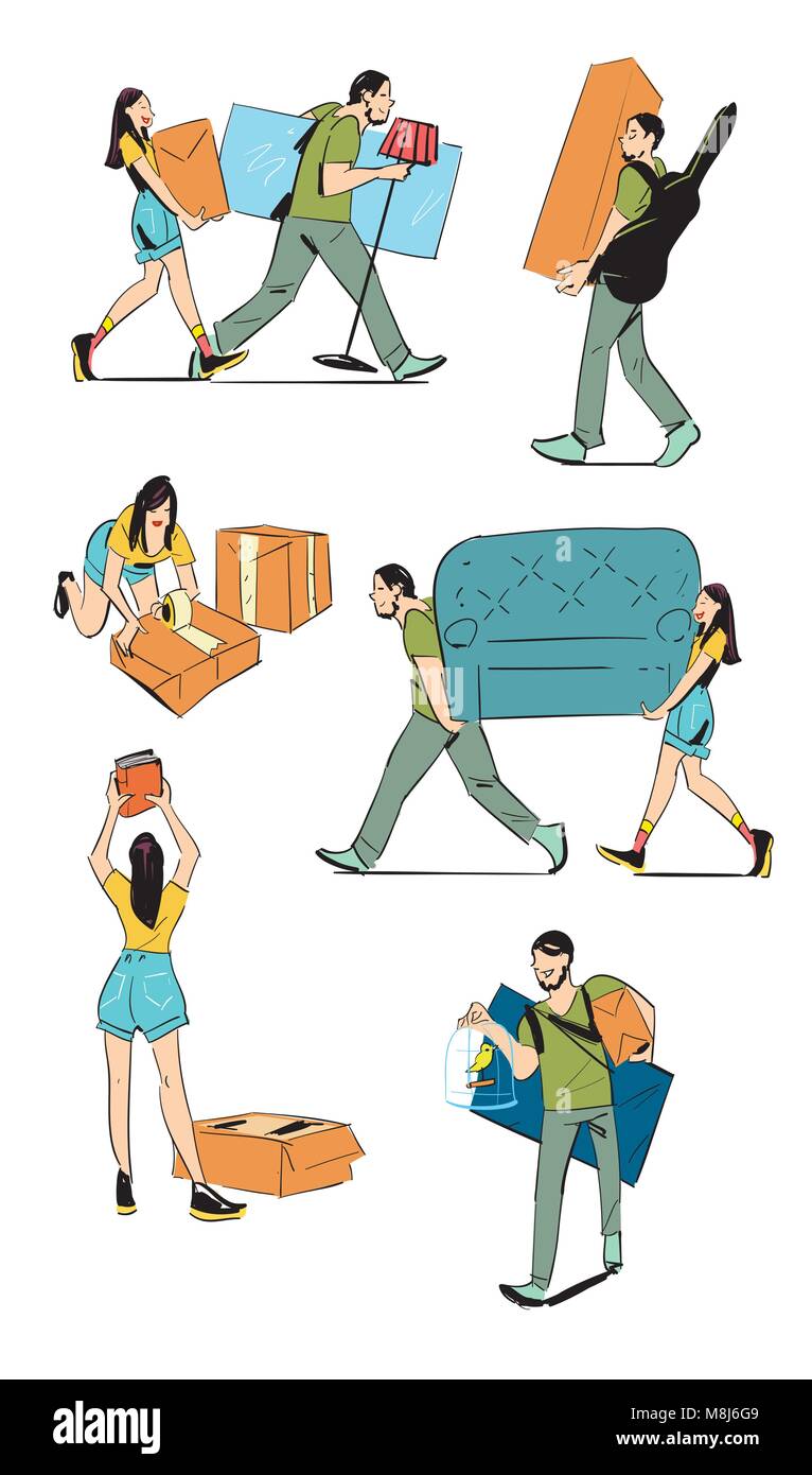 Moving Home Concept Illustration Stock Vector Image & Art - Alamy