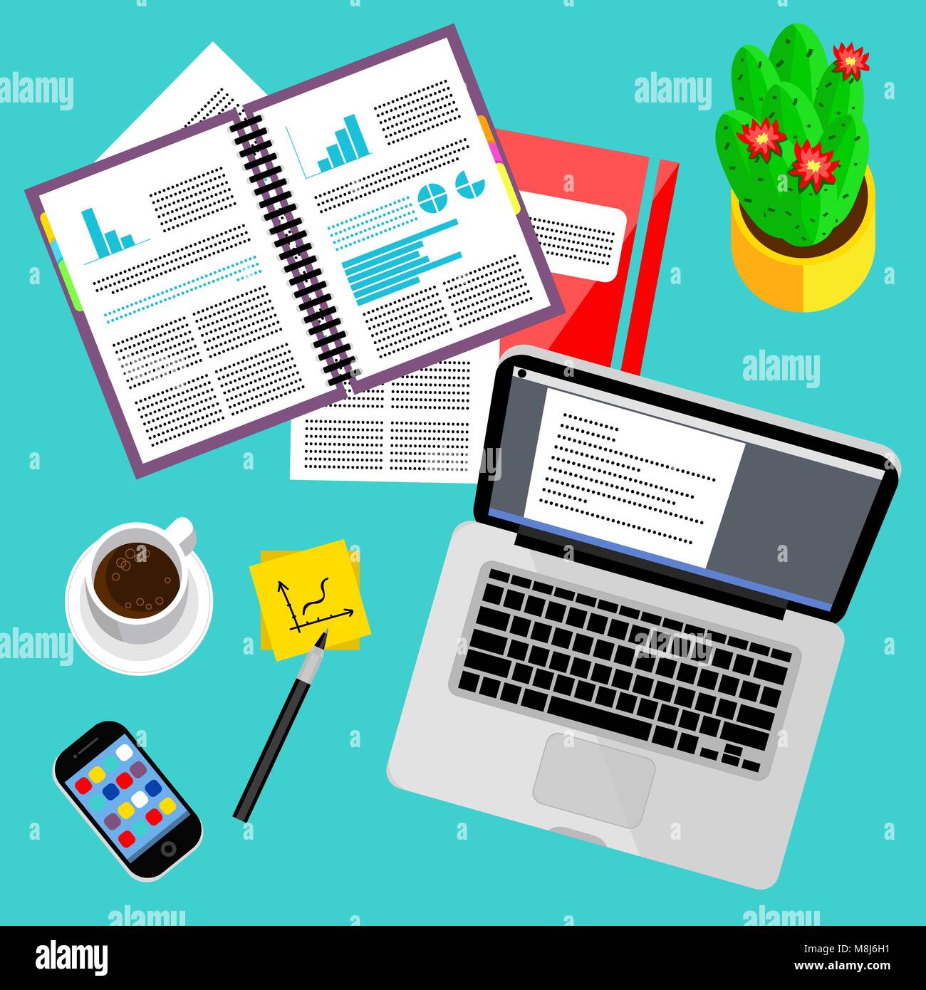 Modern business office and workspace background Stock Vector Image ...