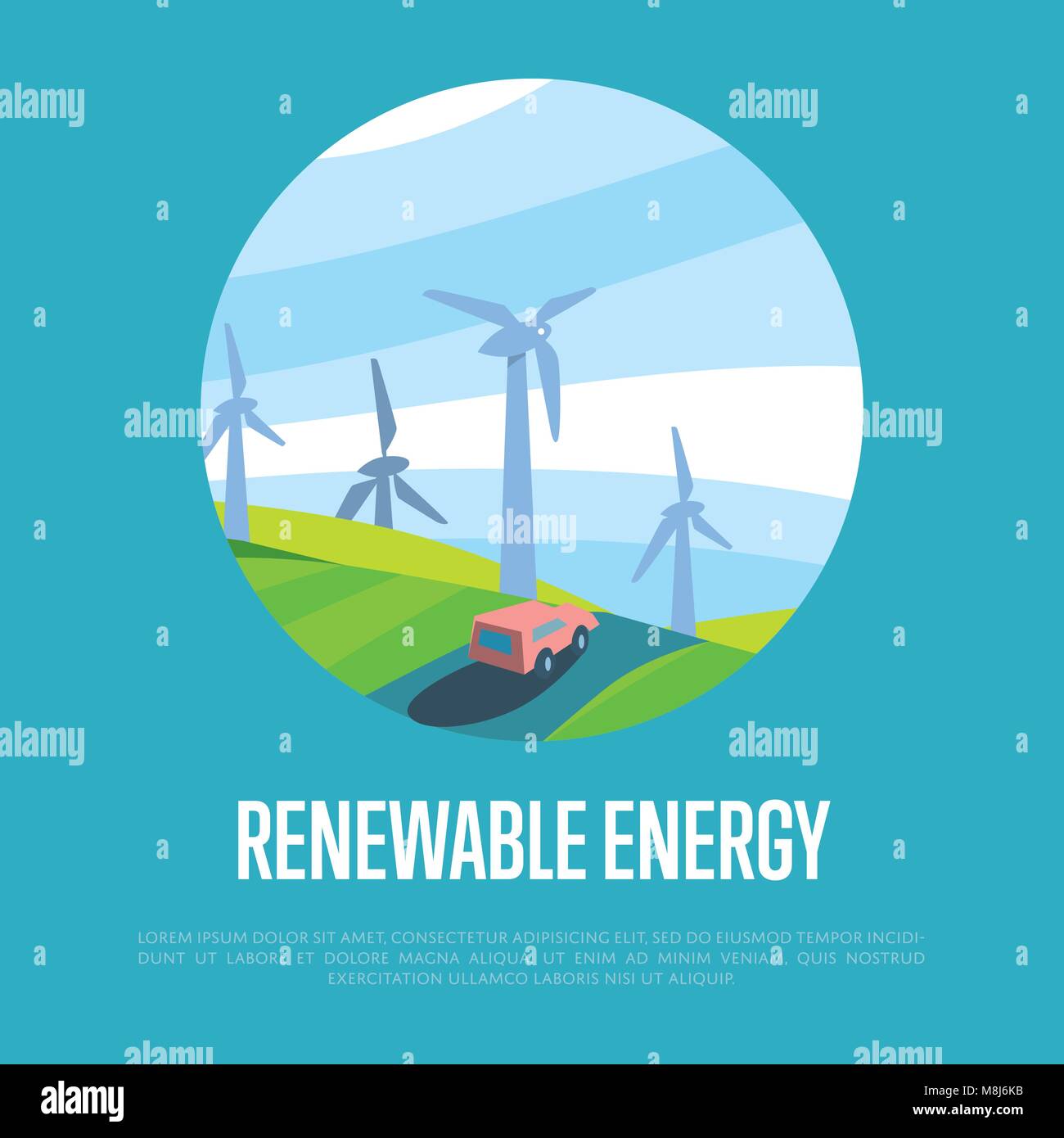 Renewable energy banner. Wind power generation Stock Vector Image & Art ...