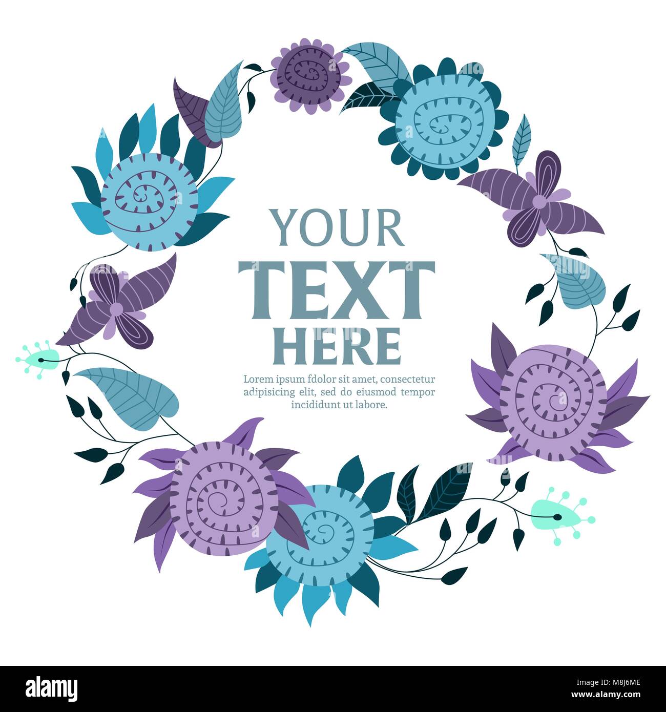 Flower wreath background Stock Vector Image & Art - Alamy