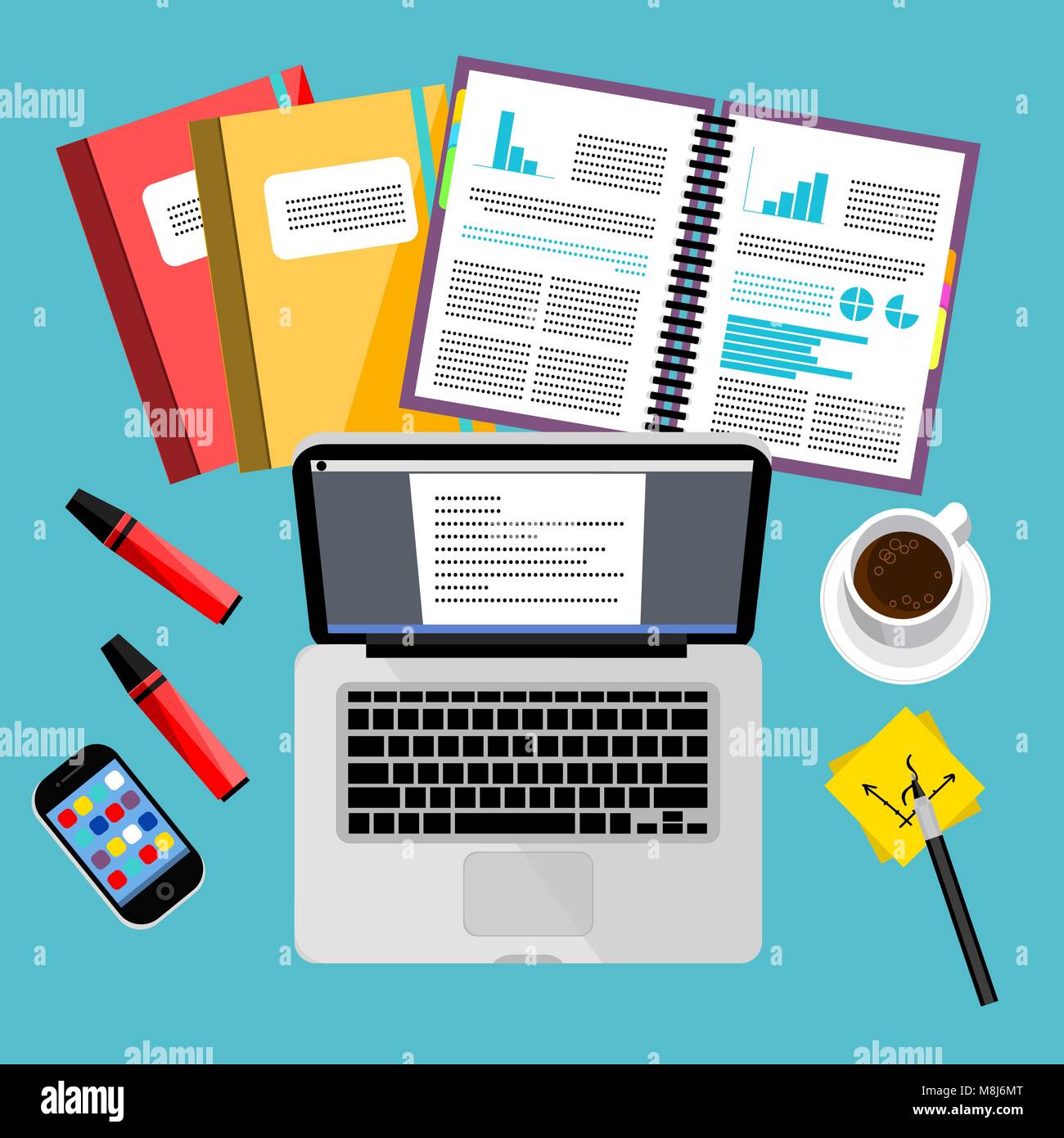 Modern business office and workspace background Stock Vector Image ...