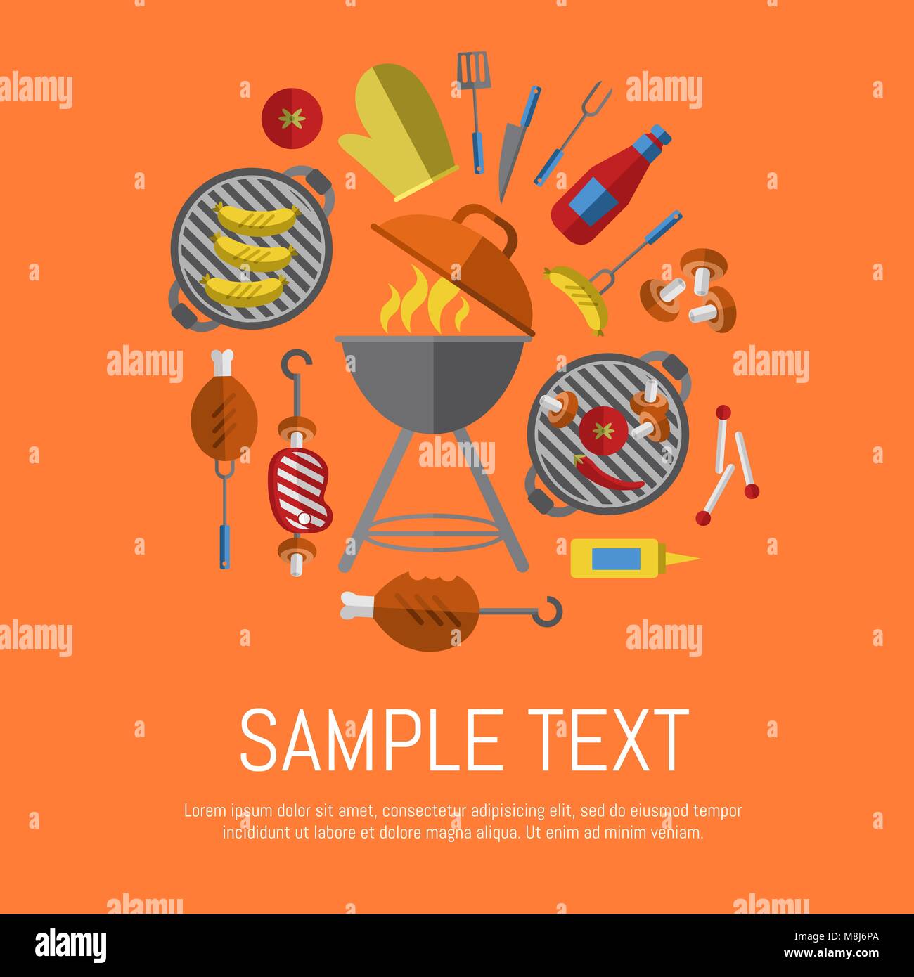 Barbecue grill poster, design template Stock Vector Image & Art - Alamy