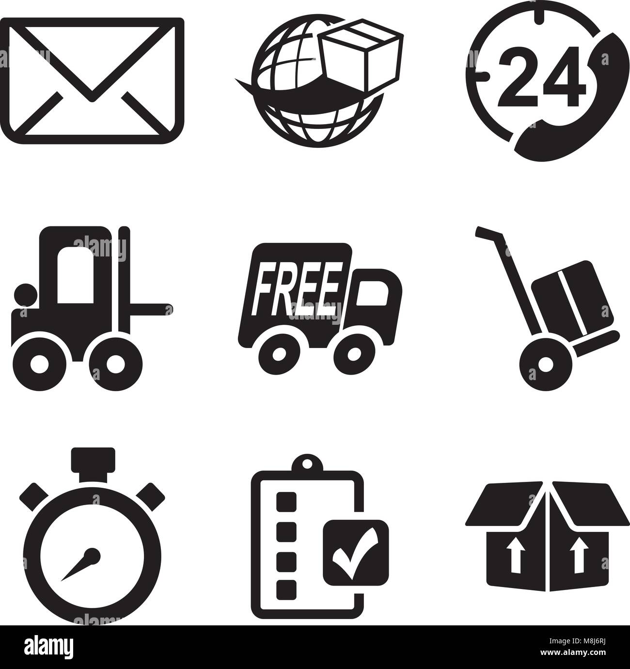 Forklift truck delivery thin Stock Vector Images - Alamy