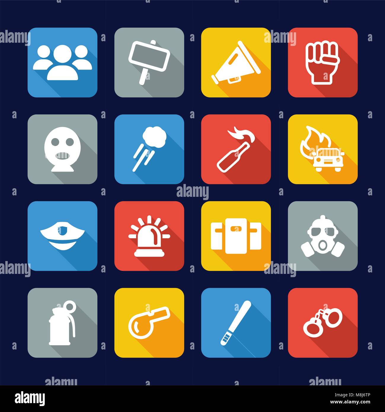 Demonstration Or Protest Icons Flat Design Stock Vector Image & Art - Alamy