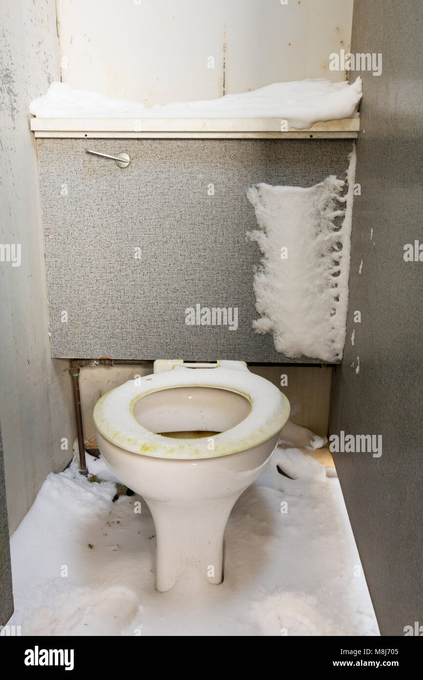 Snow on a toilet, Lake District, UK Stock Photo - Alamy