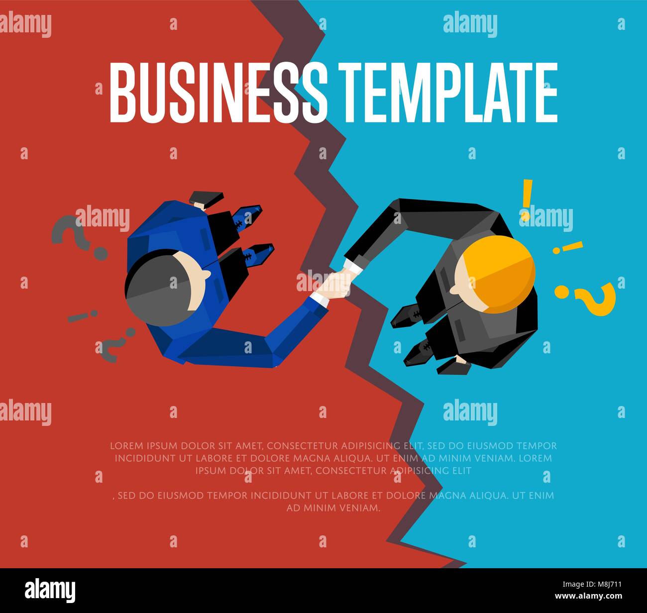 Business template. Top view partners handshaking Stock Vector Image ...