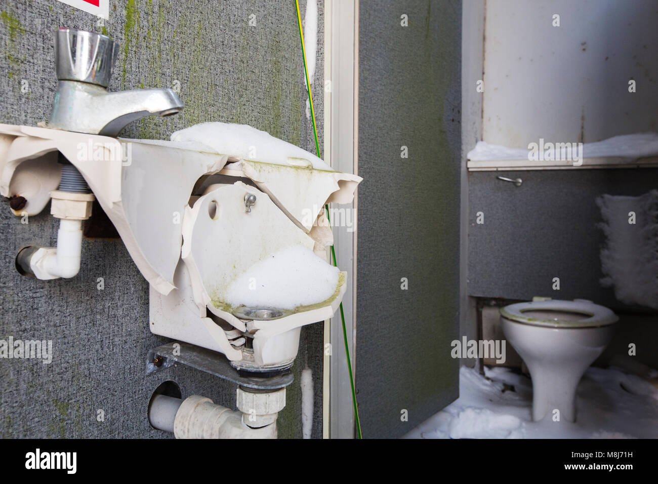 Snow on a toilet, Lake District, UK Stock Photo - Alamy