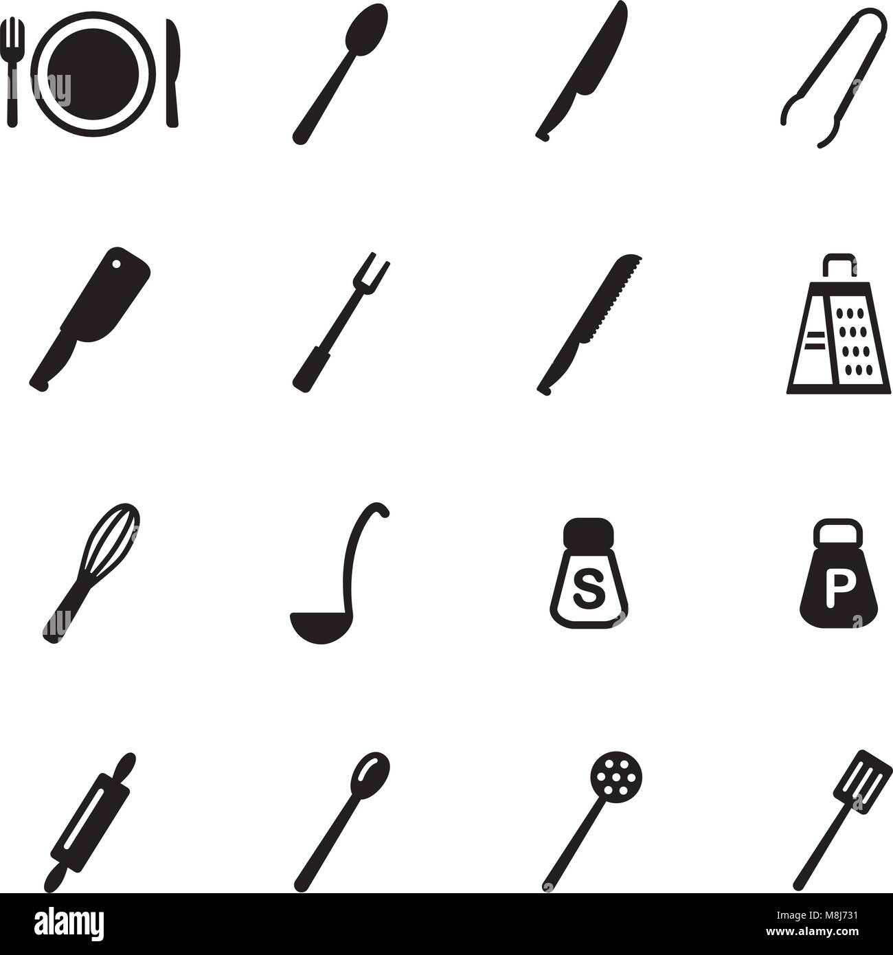 Dinner Set Icons Stock Vector Image & Art - Alamy