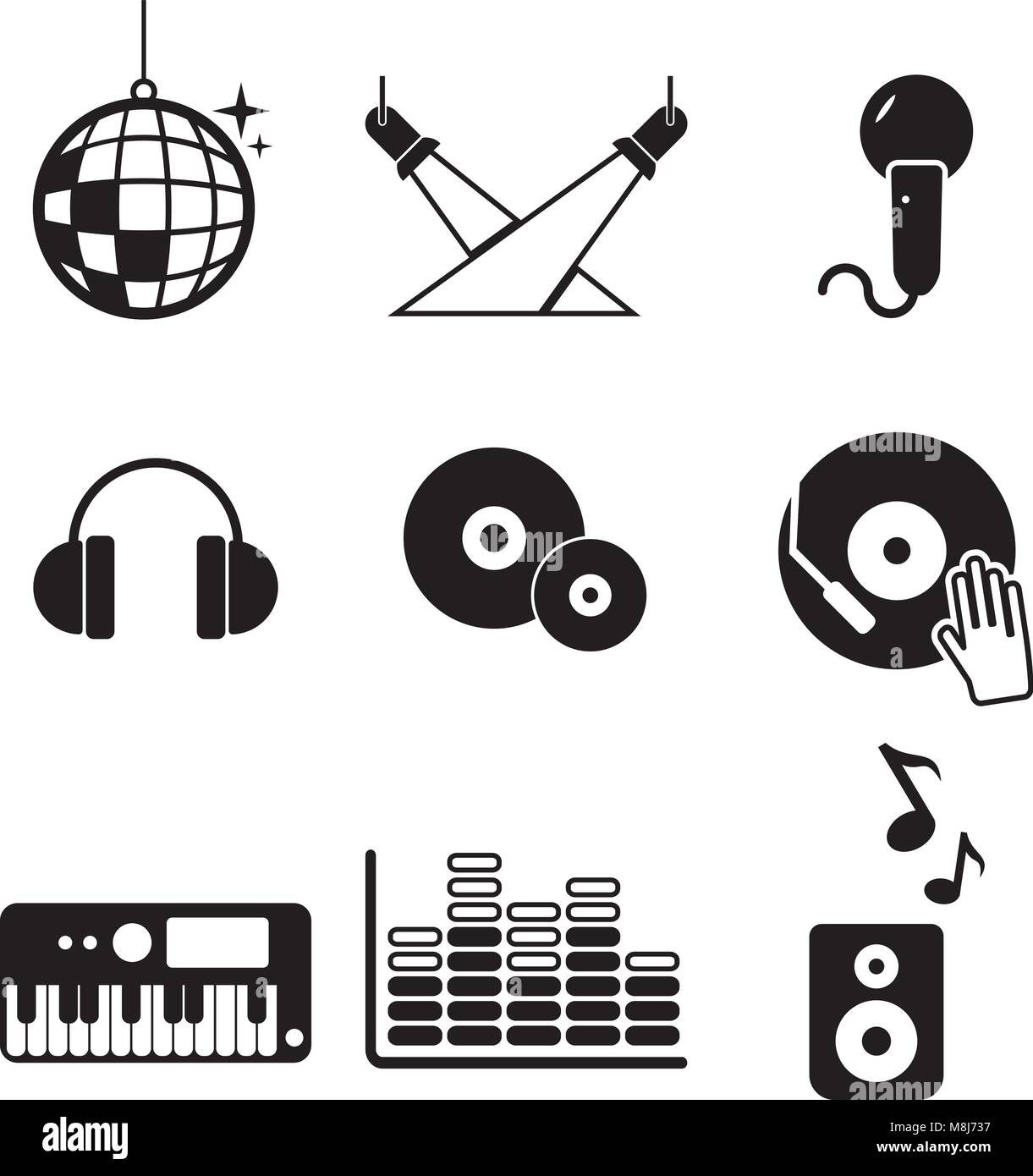Disco Or Club Icons Stock Vector Image & Art - Alamy
