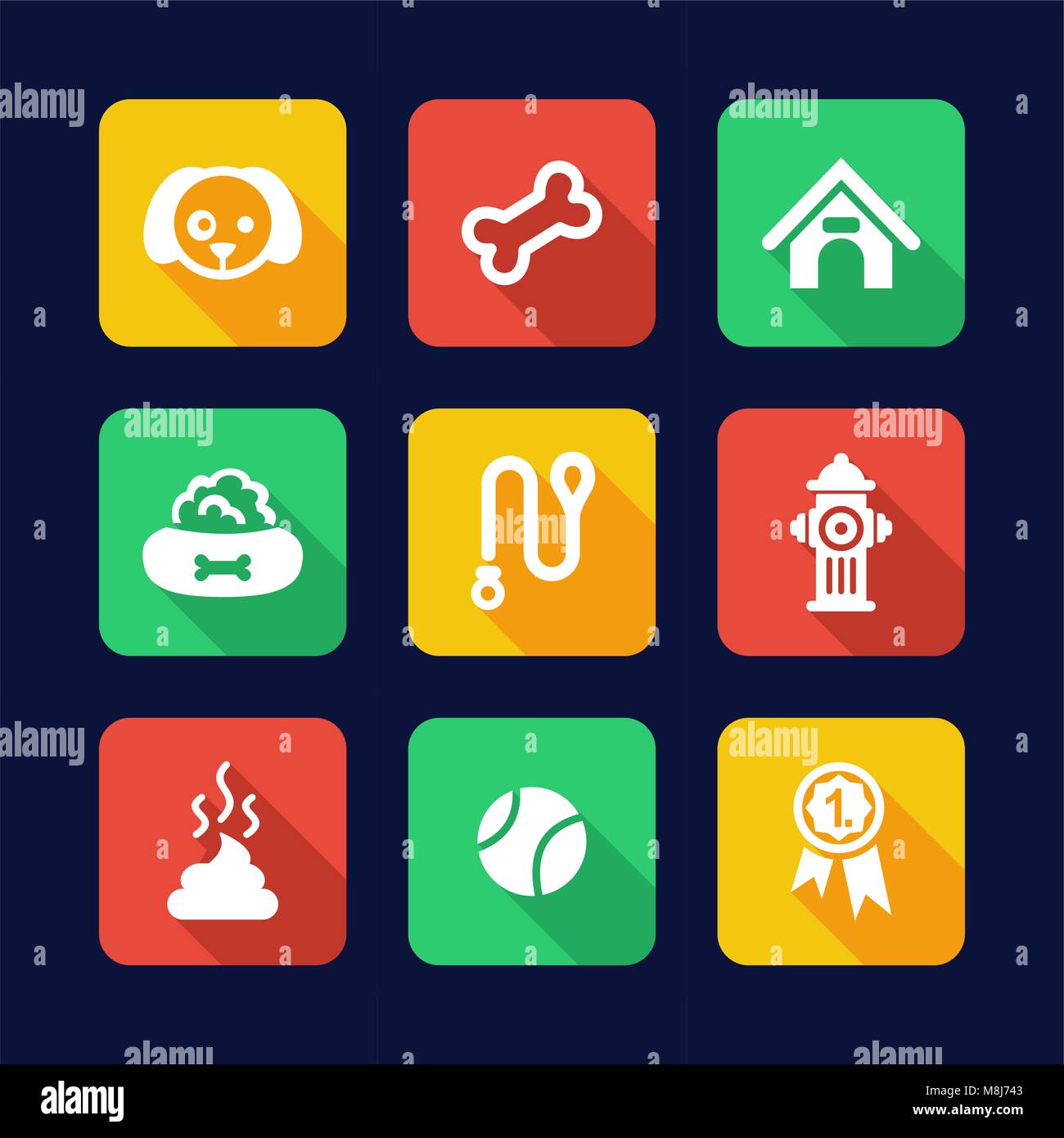Dog Icons Flat Design Stock Vector Image & Art - Alamy