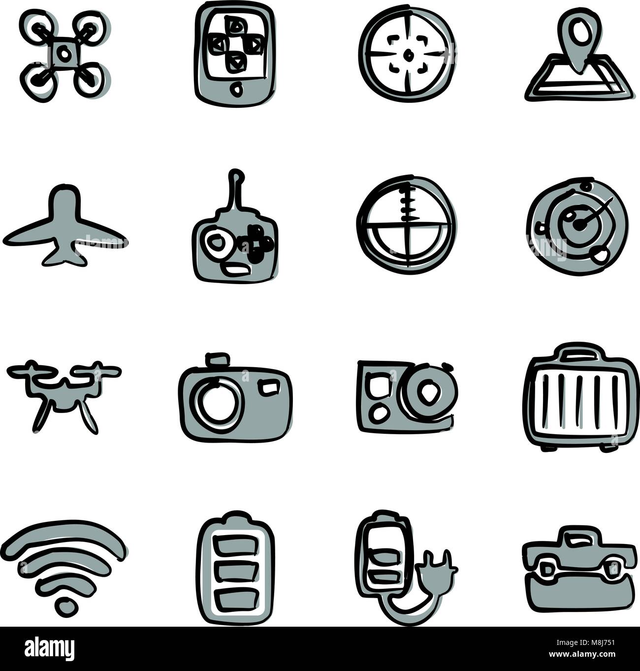 Drone color line outline Cut Out Stock Images & Pictures - Alamy