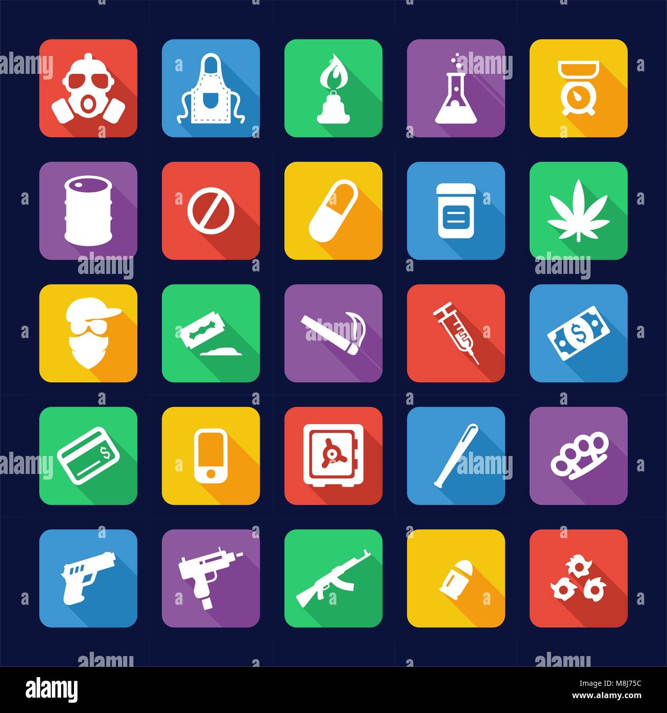Drug Cartel Icons Flat Design Stock Vector Image & Art - Alamy