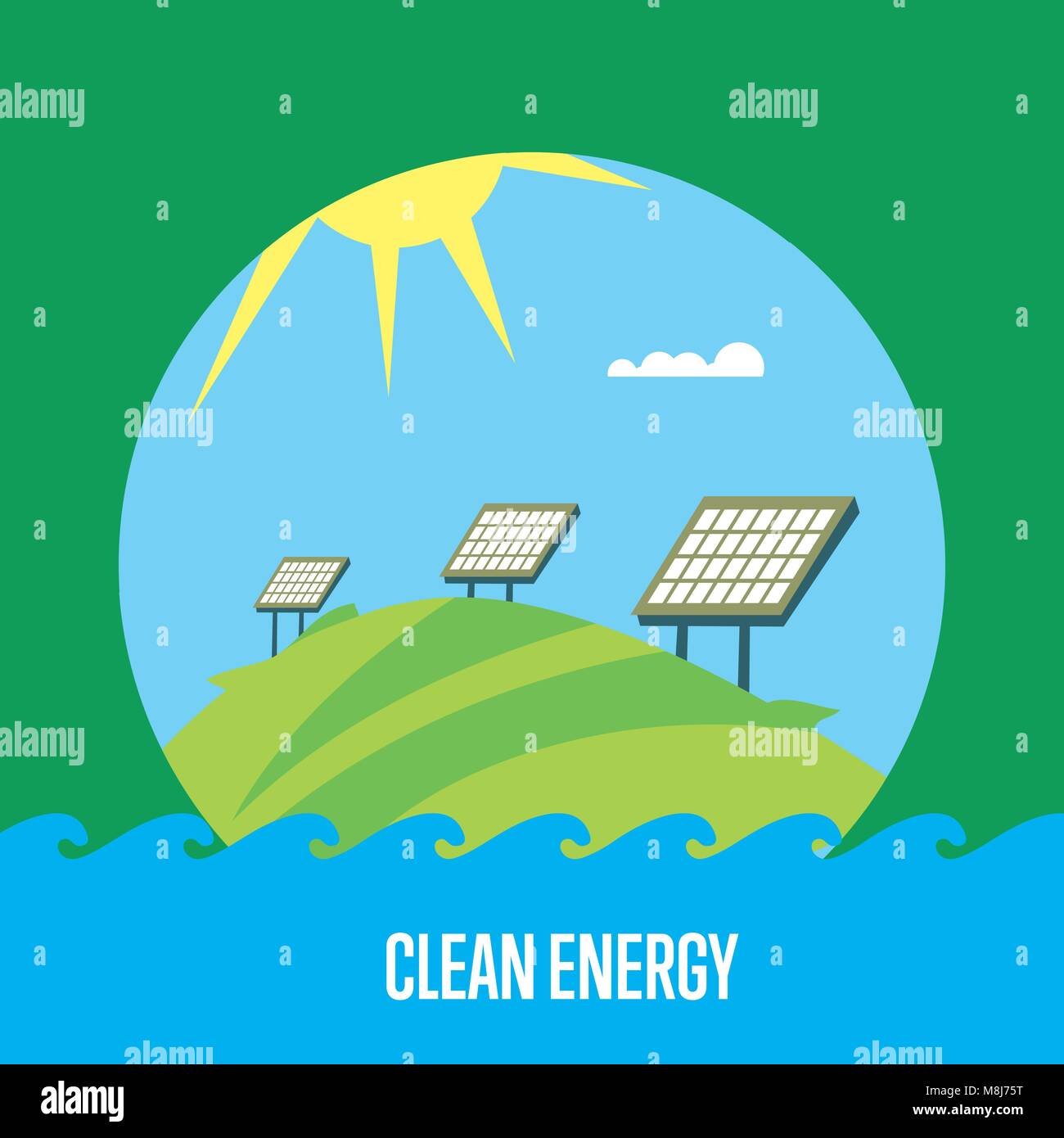 Clean energy banner. Sun power generation Stock Vector Image & Art - Alamy