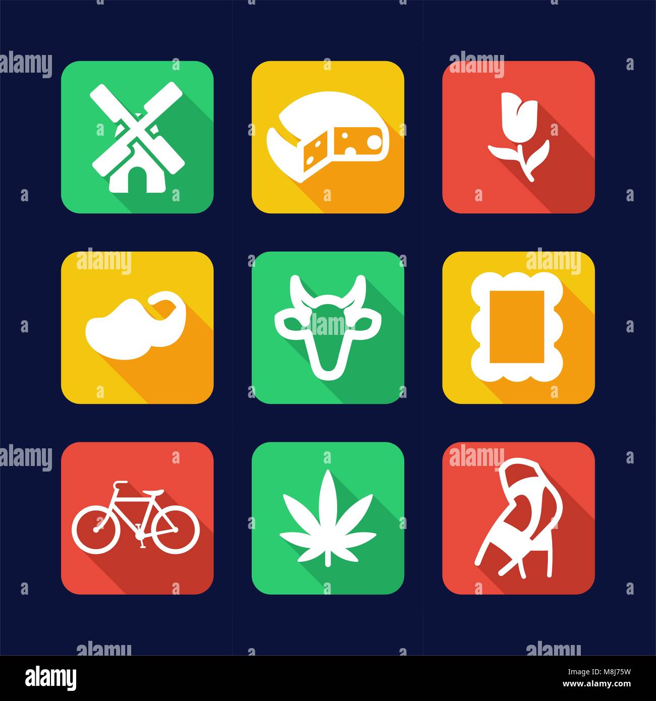 Dutch Culture Icons Flat Design Stock Vector Image & Art - Alamy