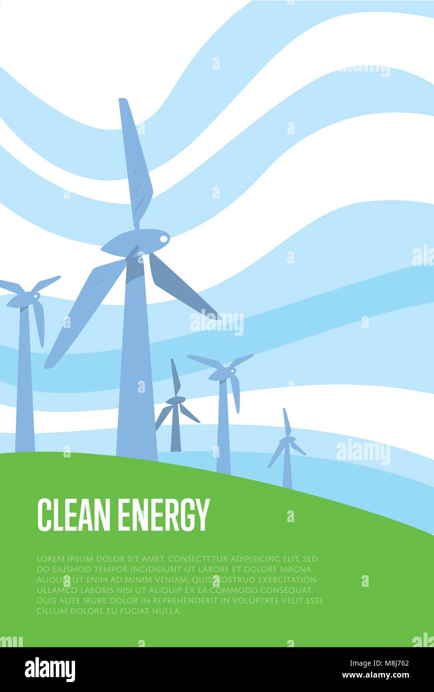 Clean energy banner. Wind power generation Stock Vector Image & Art - Alamy