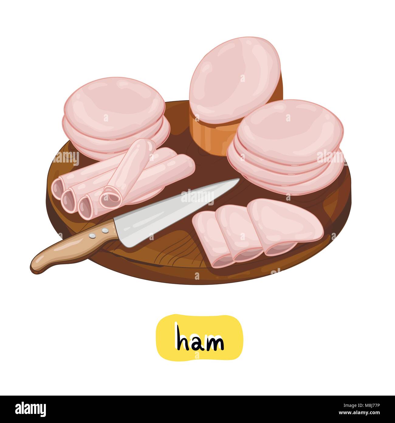 Meat appetizer on white Stock Vector Images - Alamy