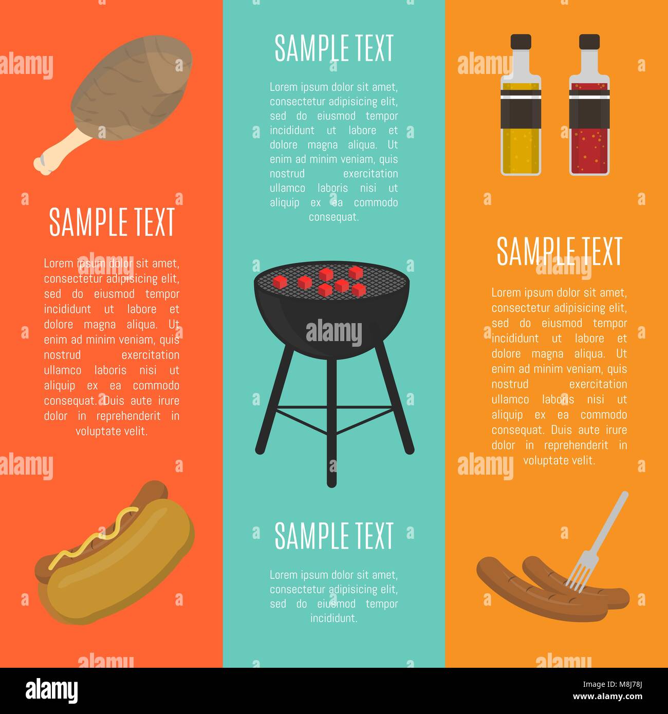 Barbecue grill vertical banners set Stock Vector Image & Art - Alamy