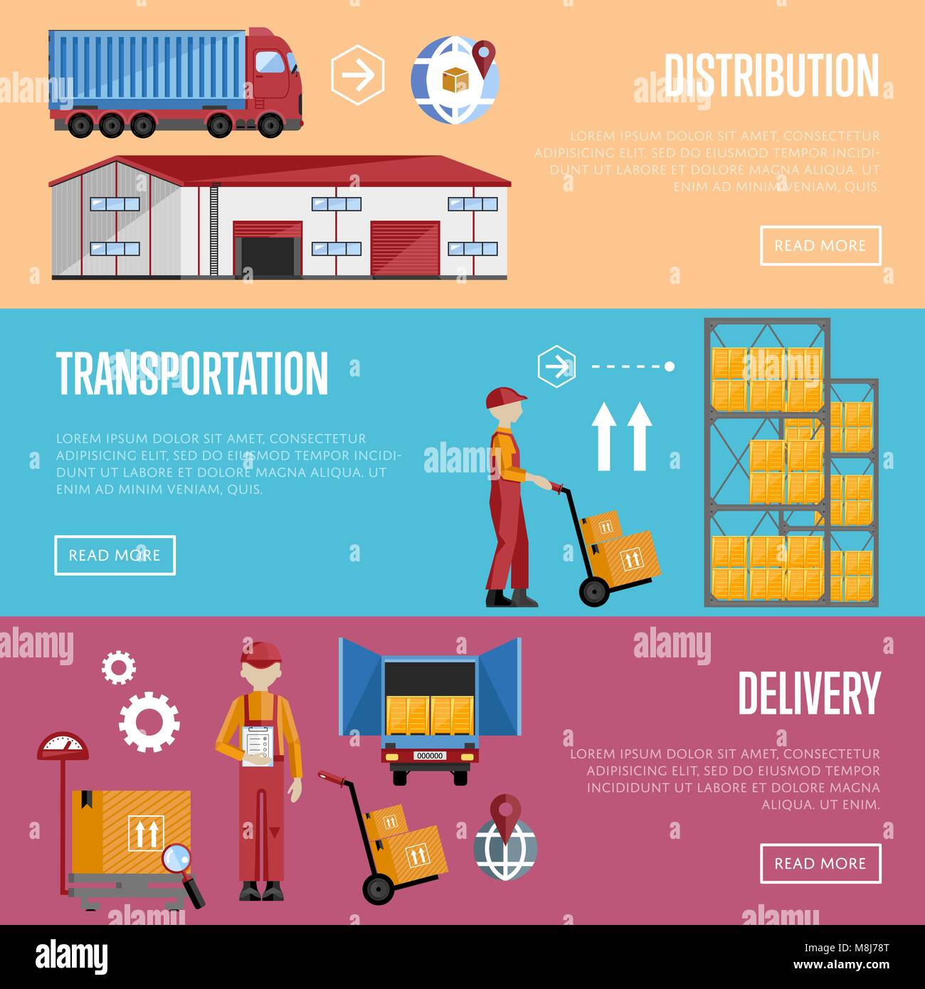 Warehouse process infographics banners Stock Vector Image & Art - Alamy
