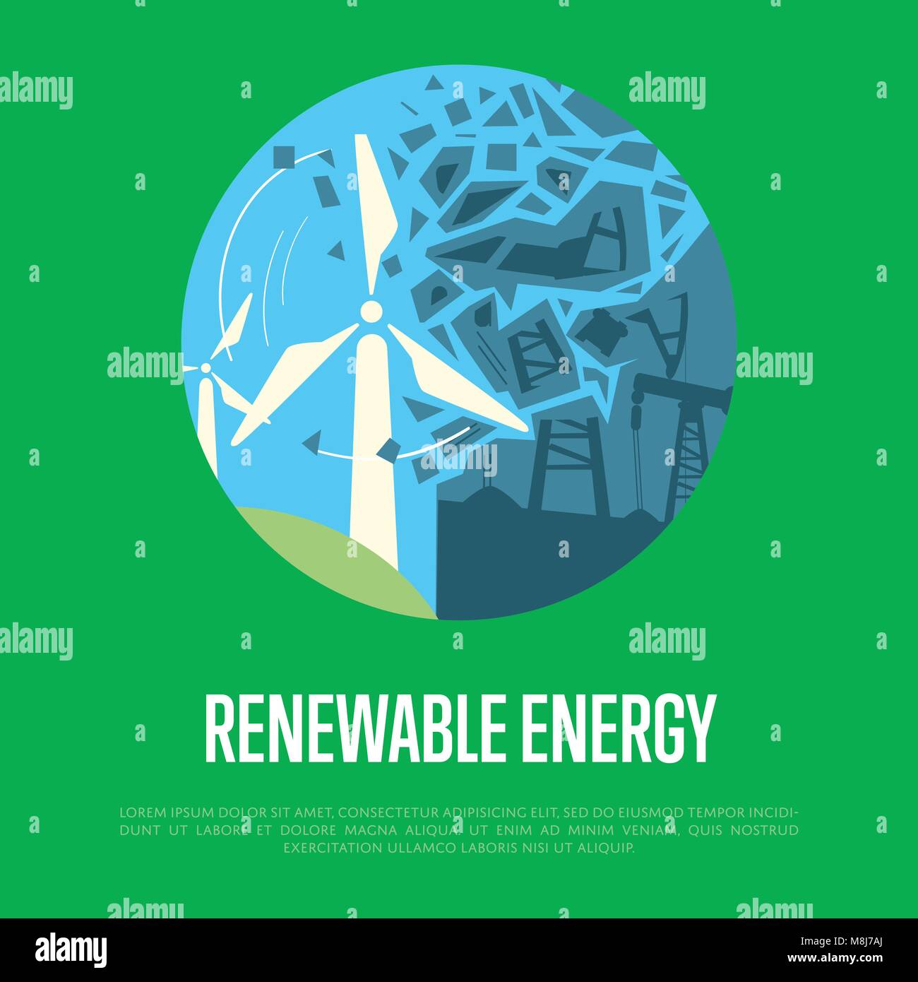 Renewable energy banner. Wind power generation Stock Vector Image & Art ...