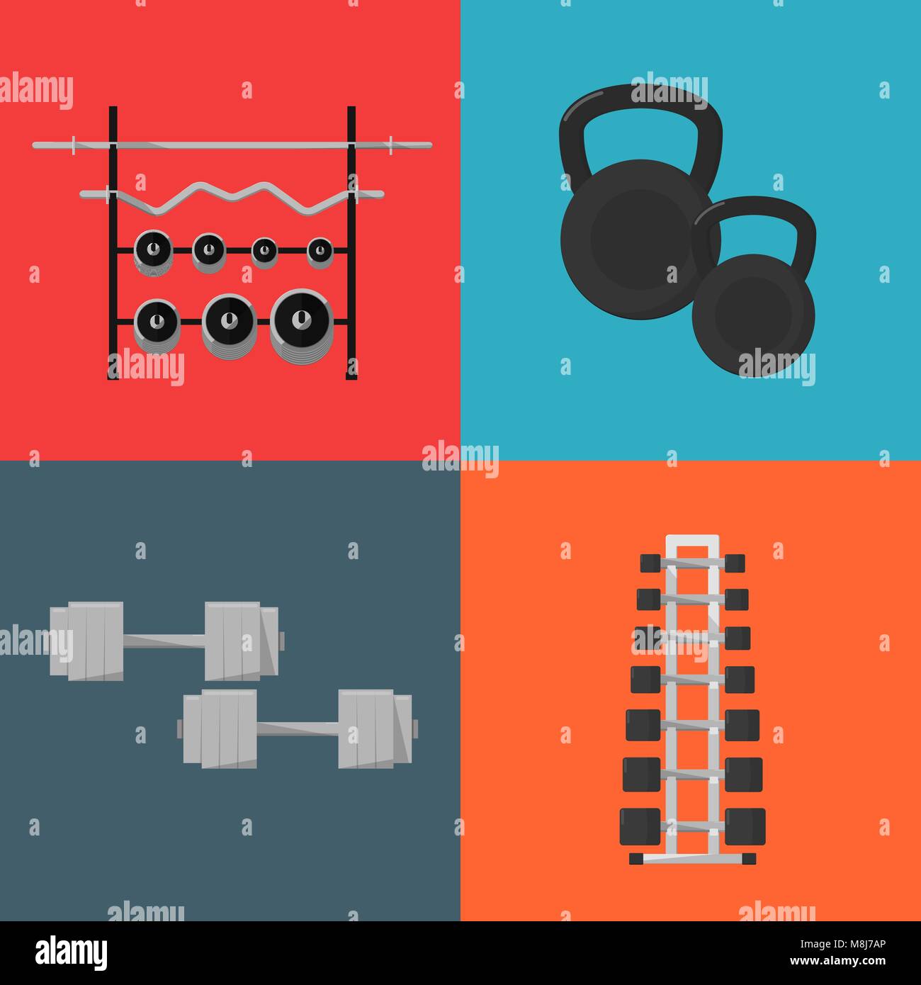 Gym sports equipment icons set Stock Vector Image & Art - Alamy