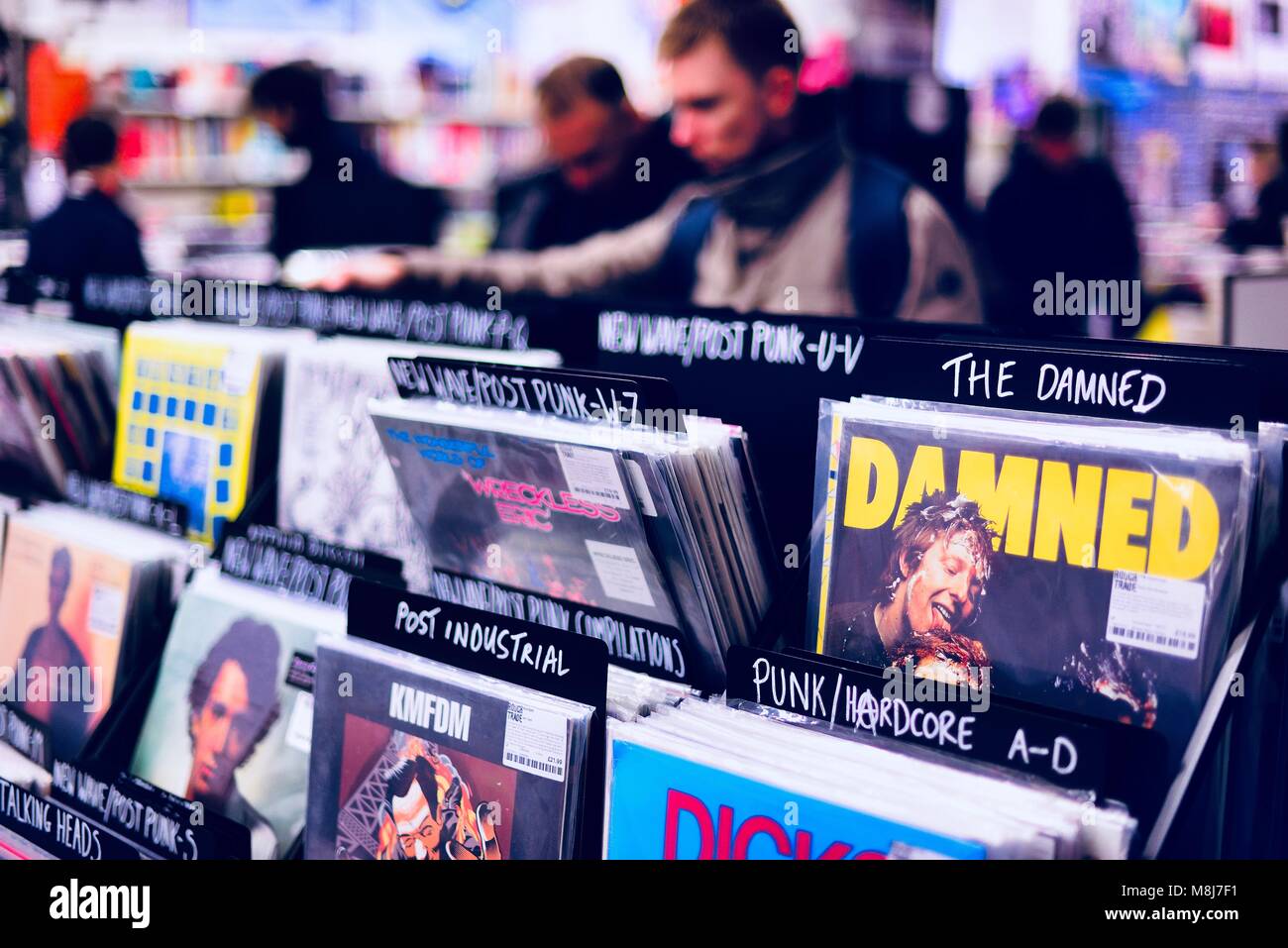 Old school record shop Stock Photo - Alamy