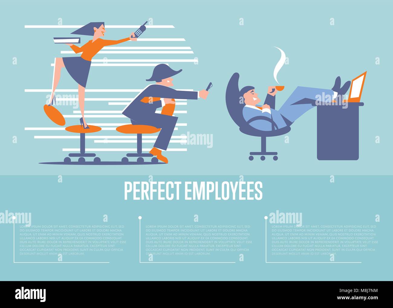 Perfect employees banner with business people Stock Vector Image & Art ...