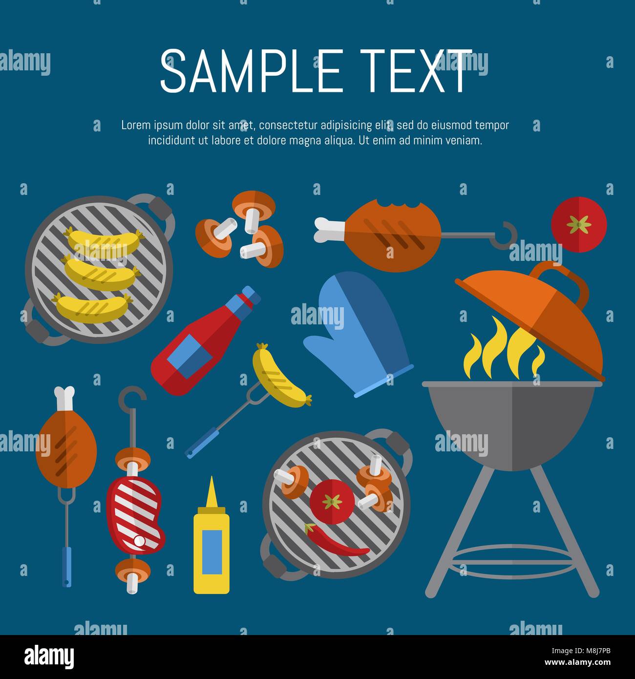 Barbecue grill poster, design template Stock Vector Image & Art - Alamy