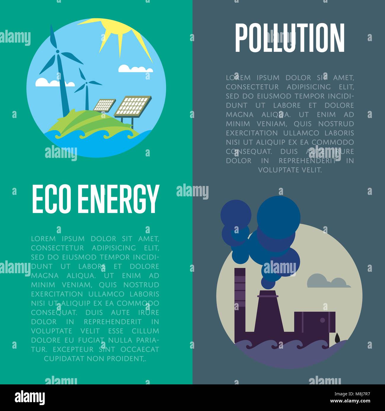 Eco energy and air pollution banners Stock Vector Image & Art - Alamy