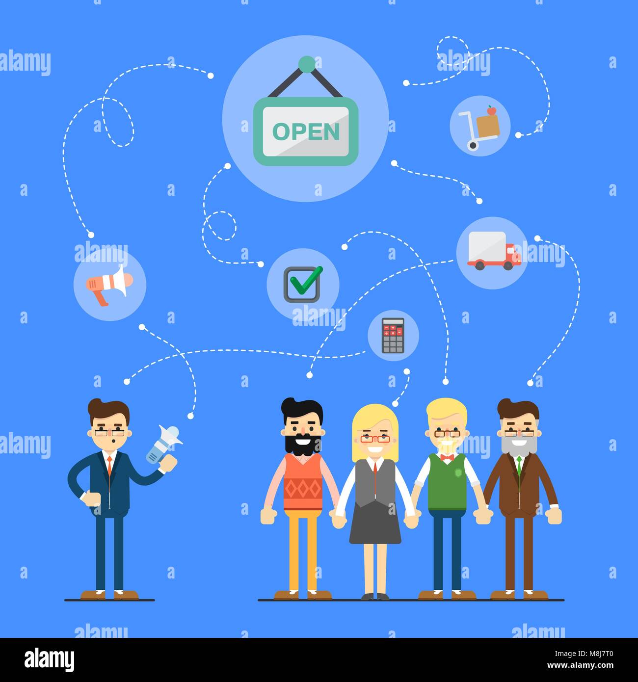 Social network and teamwork banner Stock Vector Image & Art - Alamy
