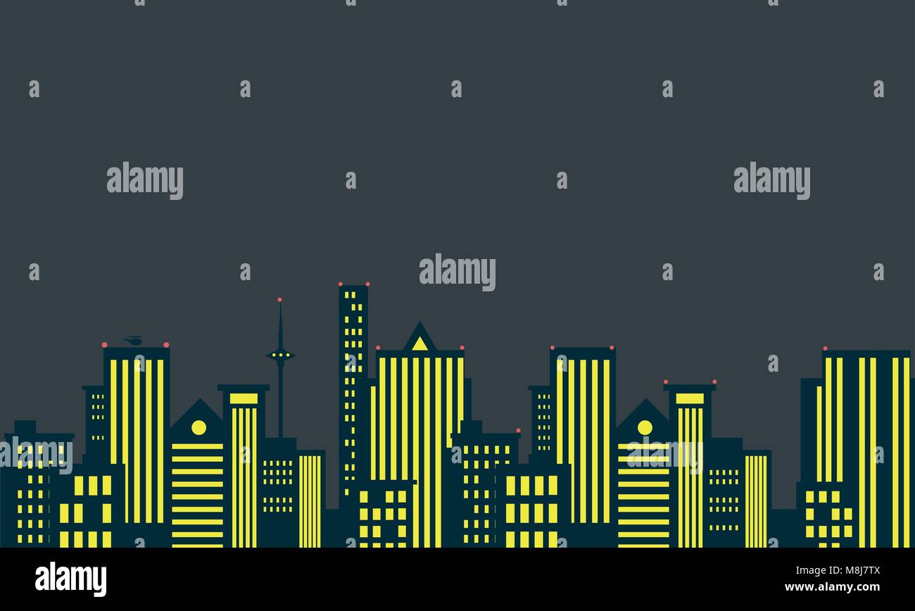 Modern skyscrapers in business district vector Stock Vector Image & Art ...