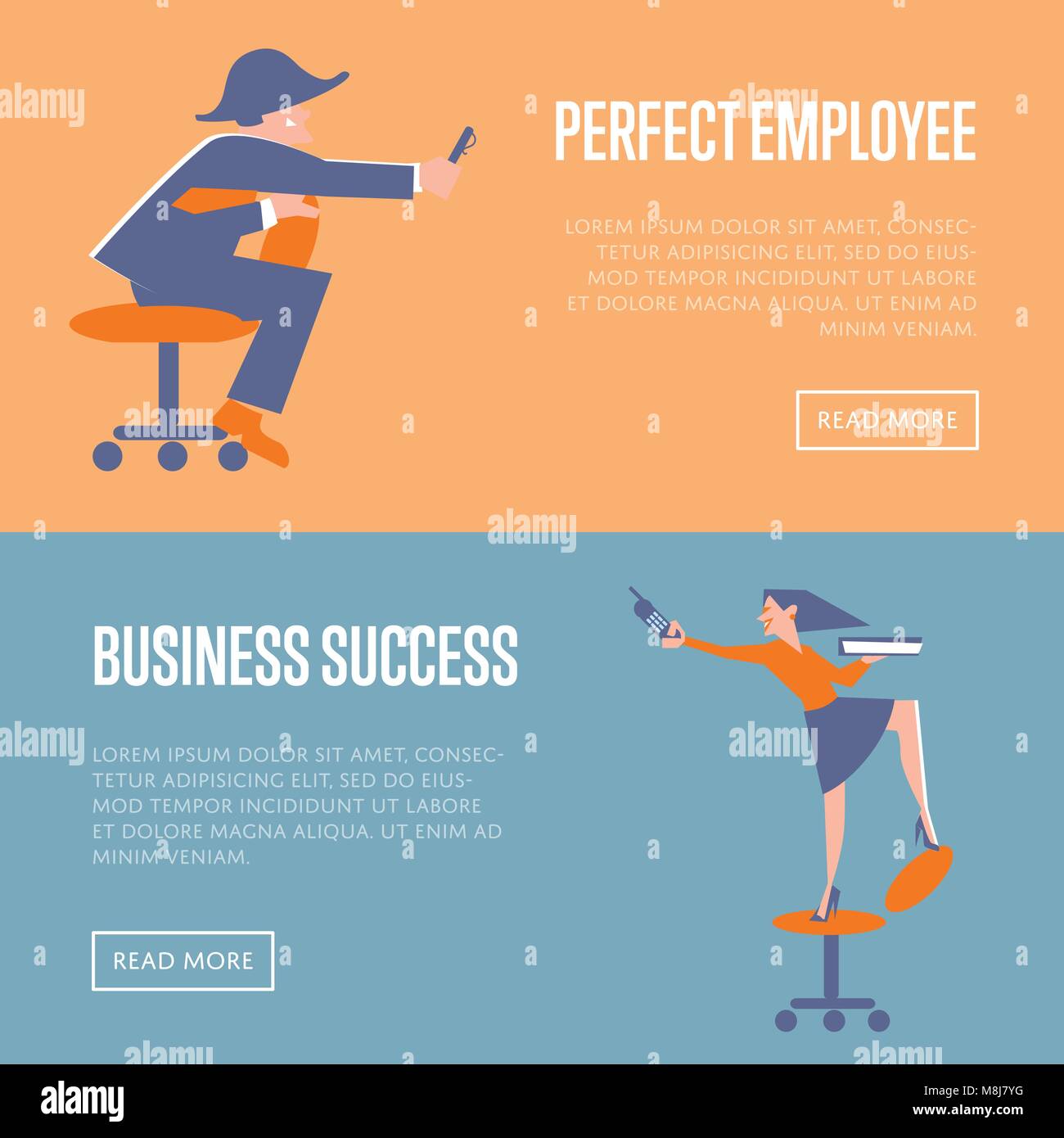 Perfect employee and business success banners Stock Vector Image & Art ...