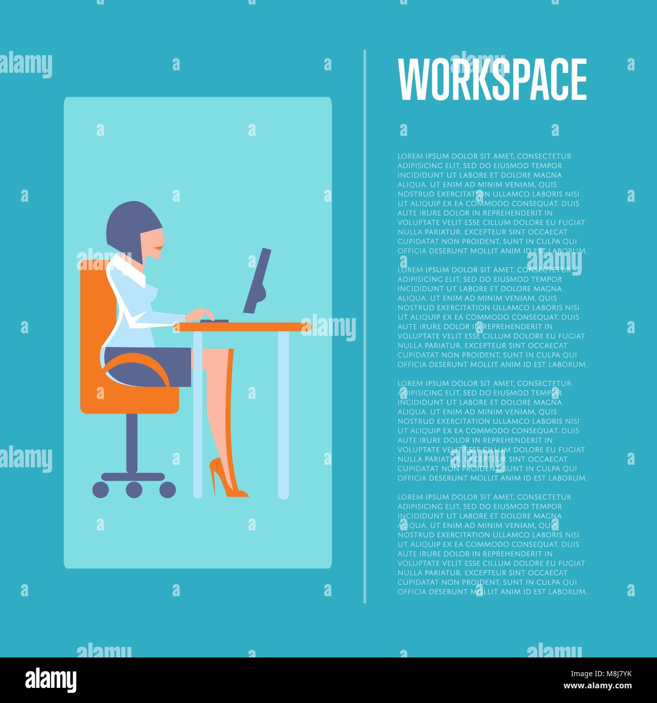 Workspace banner with business woman Stock Vector Image & Art - Alamy