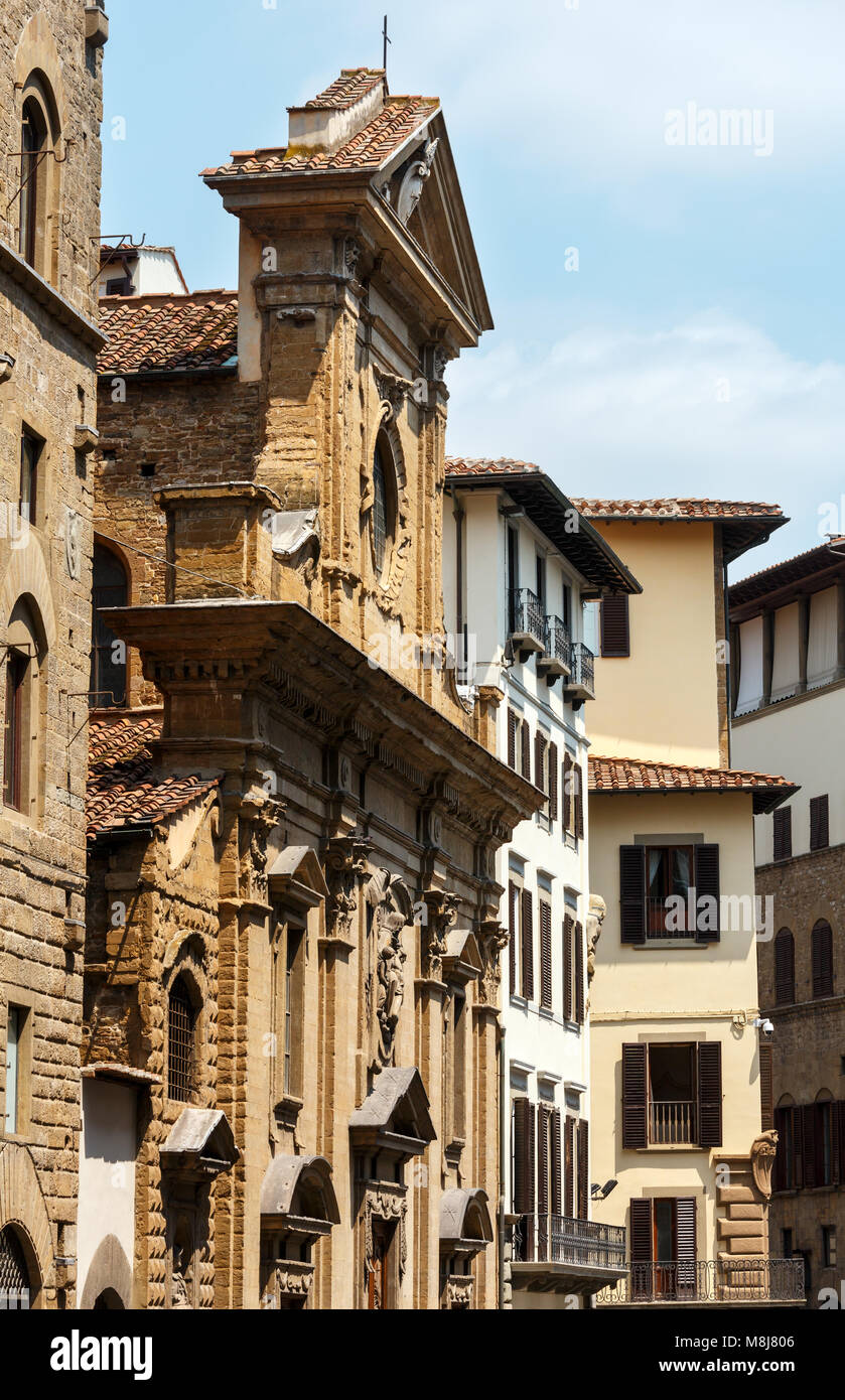Florence street view, the capital city of Tuscany region, Italy ...