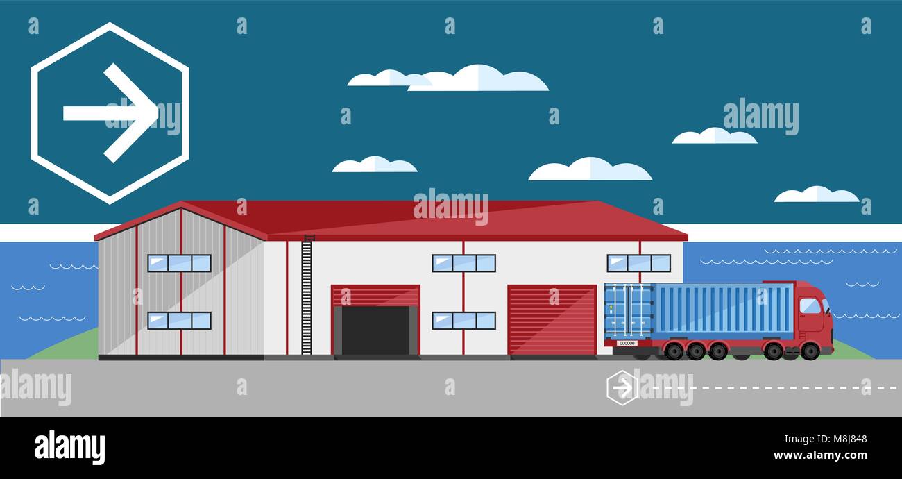 Warehouse exterior vector illustration Stock Vector Image & Art - Alamy