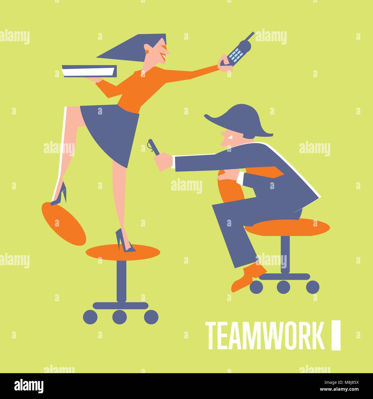 Teamwork banner with business people Stock Vector Image & Art - Alamy