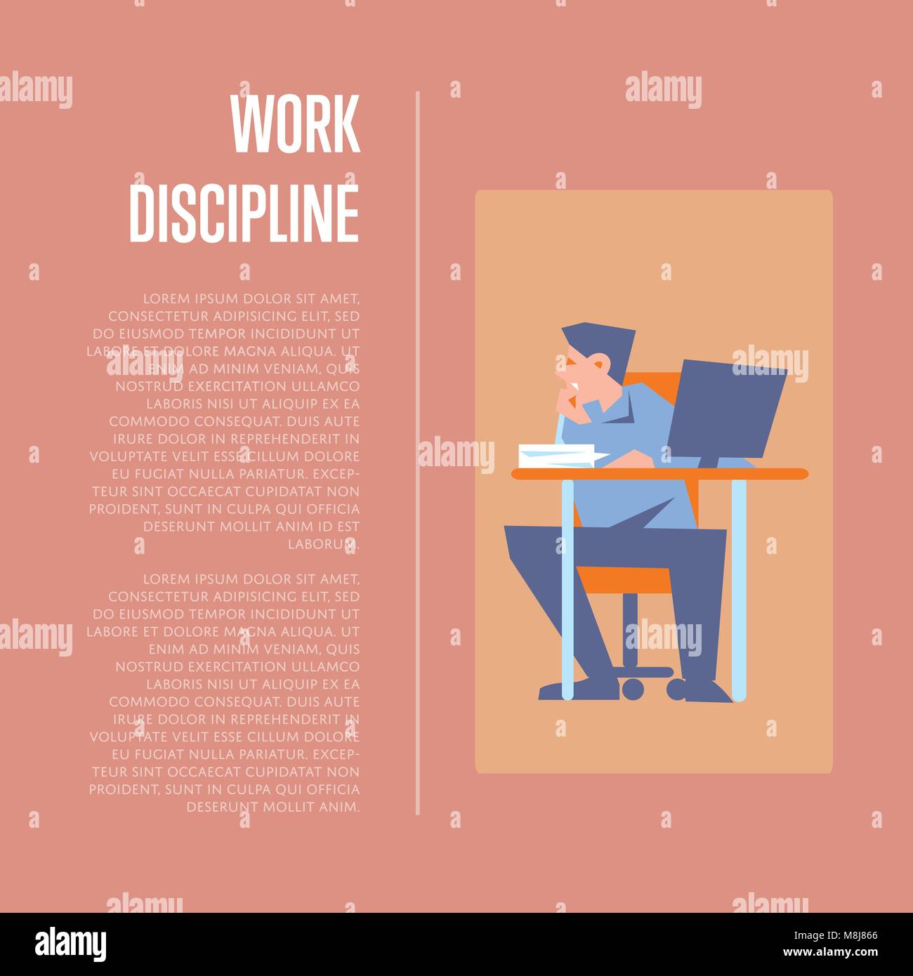Work discipline banner with employee Stock Vector Image & Art - Alamy