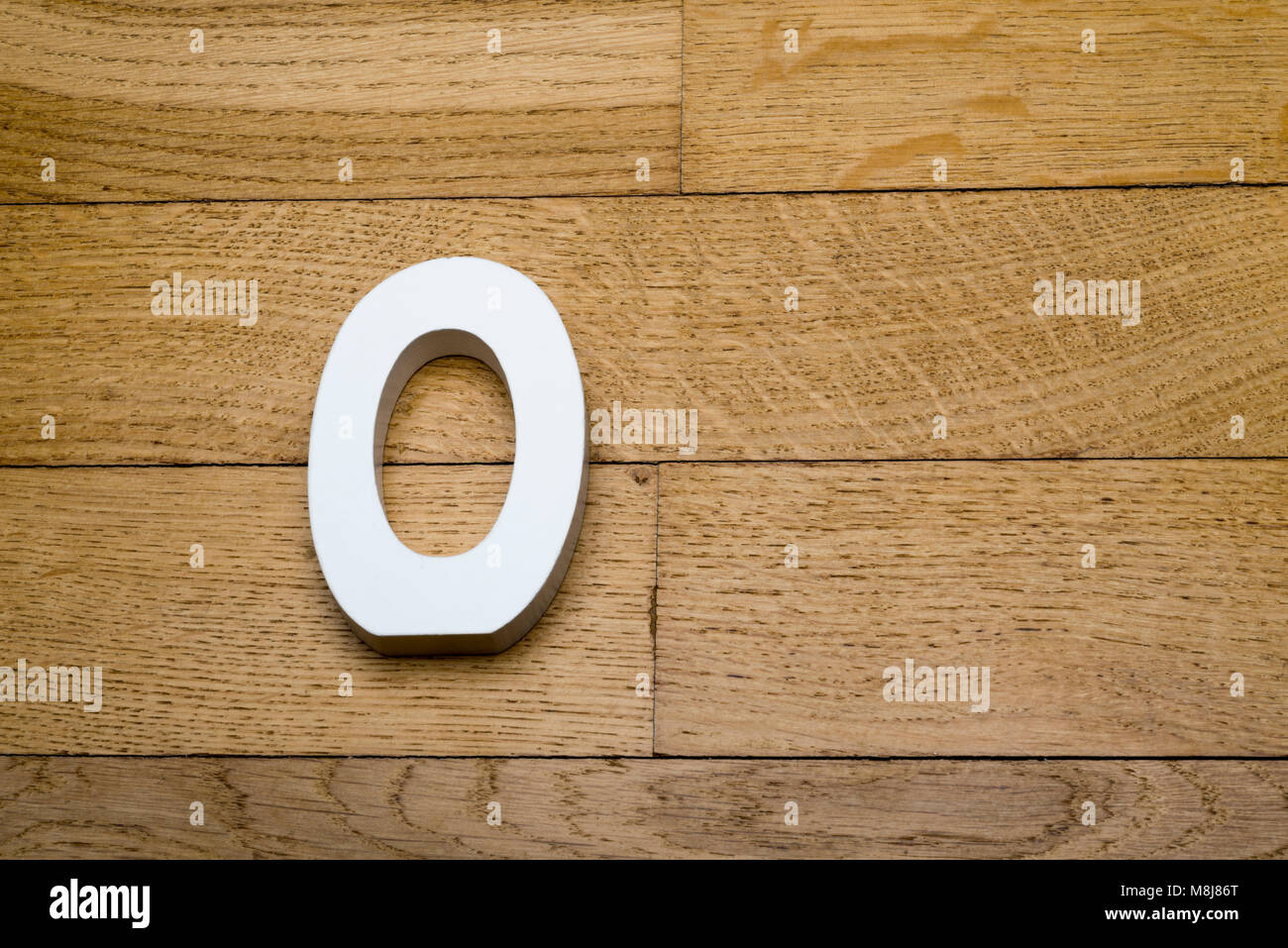 Zero figures on the wooden, parquet floor as a background Stock Photo ...