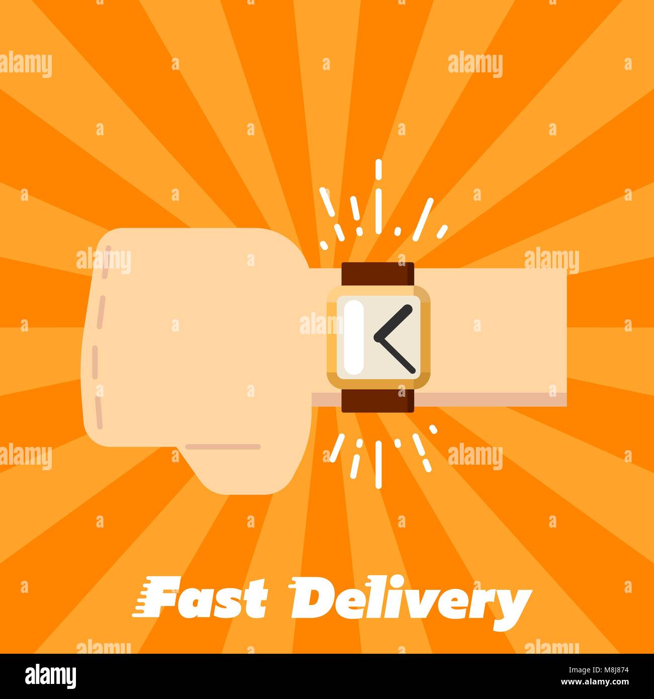 Hand with watch Stock Vector Images - Alamy