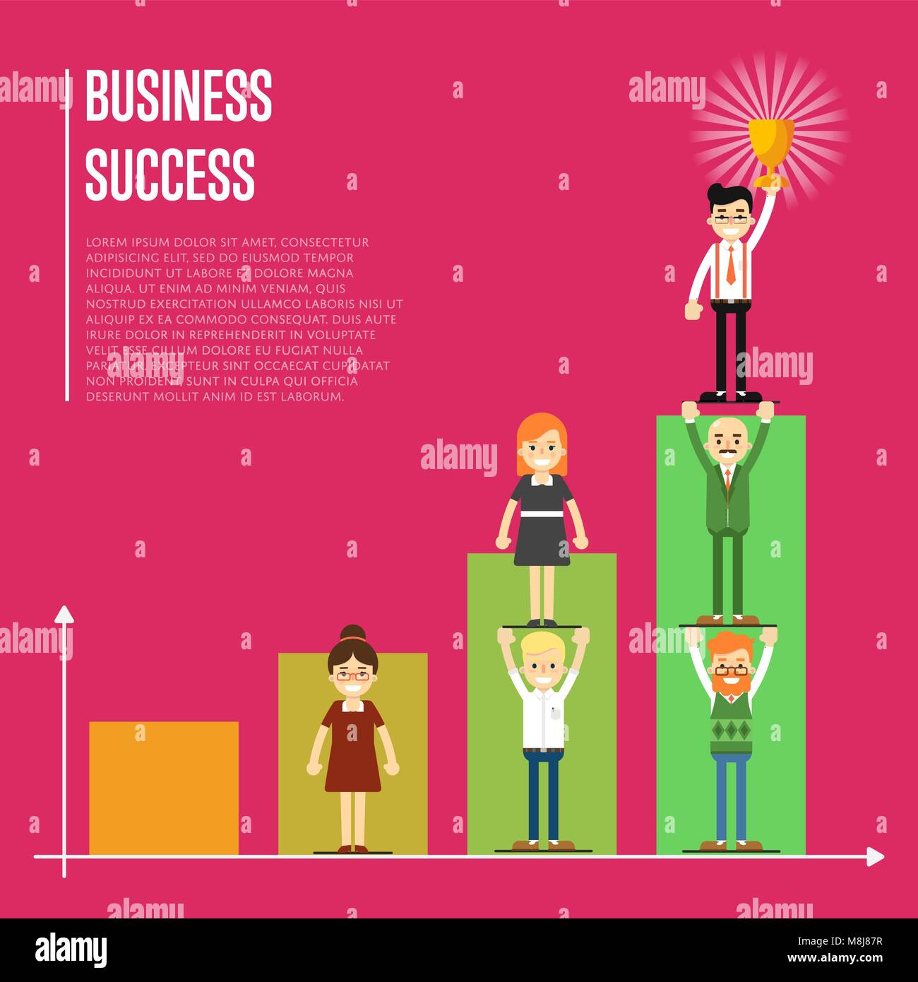 Business success banner with business peole Stock Vector Image & Art ...