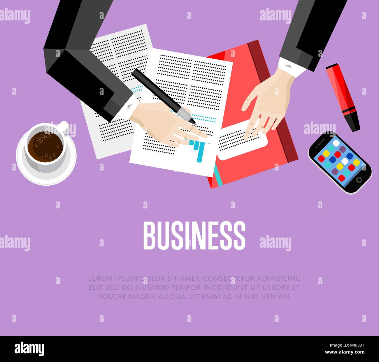 Background notebook pen mobile Stock Vector Images - Alamy